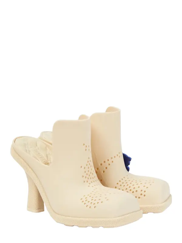 Burberry Highland Rubber Mules - Beige