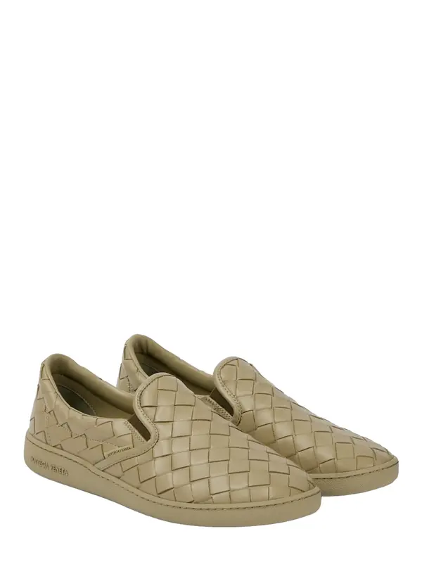 Bottega Veneta Sawyer Leather Slip-on Sneakers - Beige