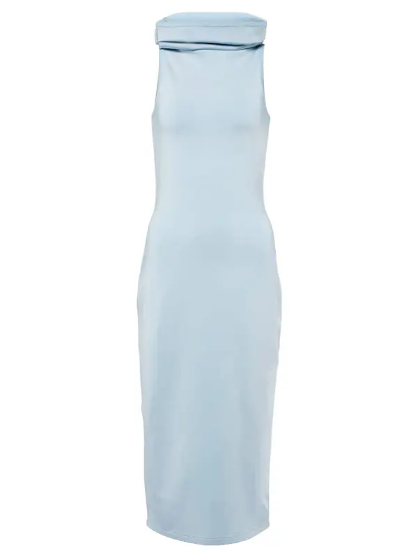 Alaïa Hooded Jersey Midi Dress - Blue