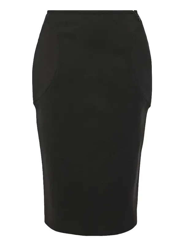 Alaïa Ruched Pencil Skirt - Black