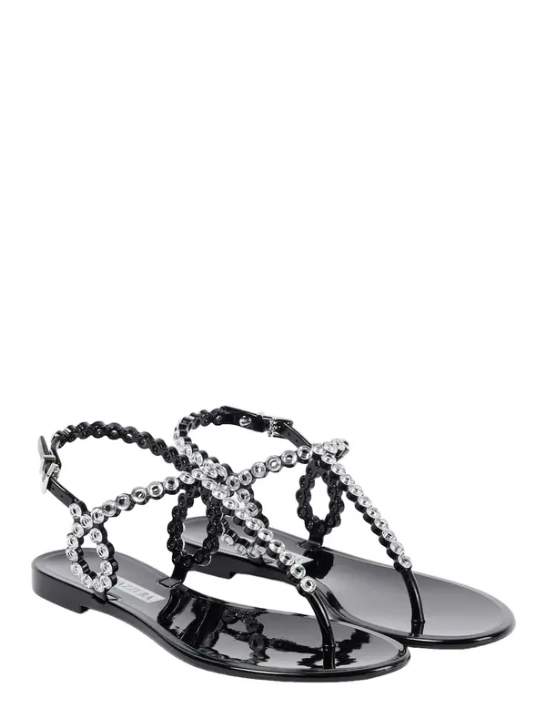 AQUAZZURA Almost Bare Embellished Pvc Sandals - Black