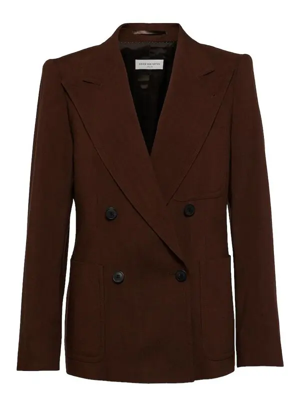 Dries Van Noten Double-breasted Blazer - Brown