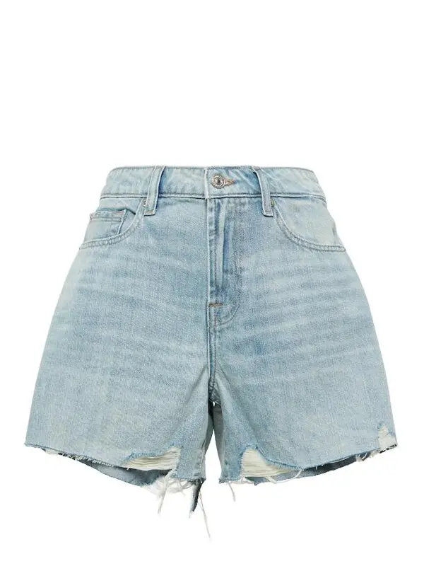 7 For All Mankind Monroe High-rise Denim Shorts - Blue