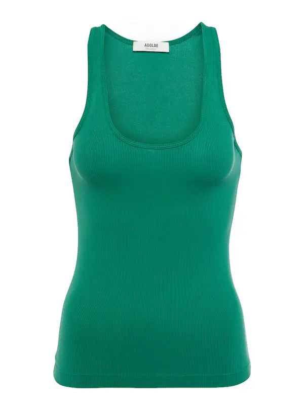 AGOLDE Bianca Ribbed-knit Tank Top - Green