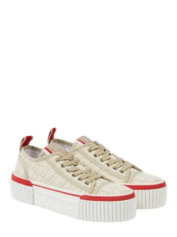 CHRISTIAN LOUBOUTIN Super Pedro Platform Sneakers - Beige