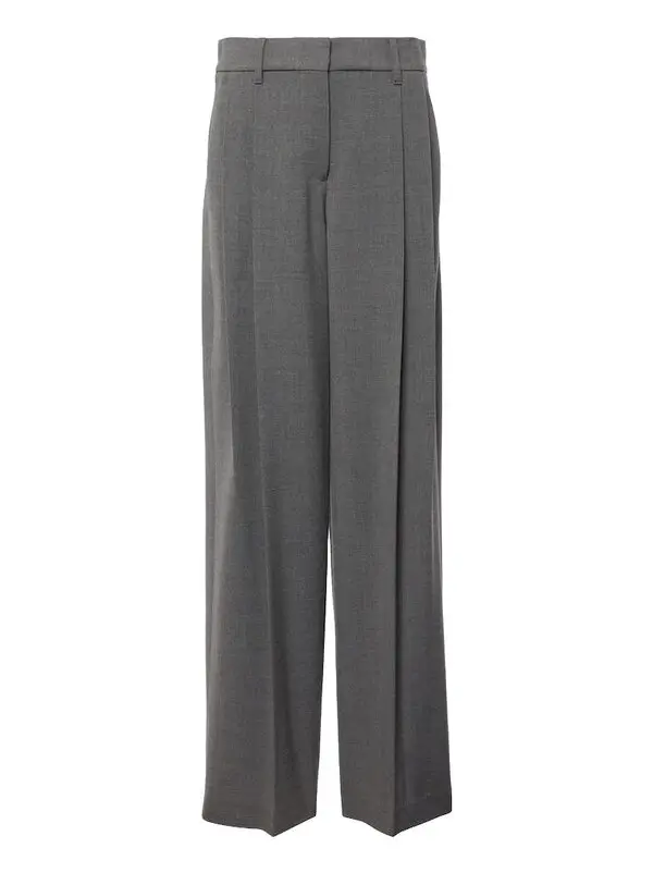 Brunello Cucinelli Wool Wide-leg Trousers - Grey