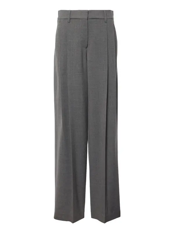 Brunello Cucinelli Wool Wide-leg Trousers - Grey