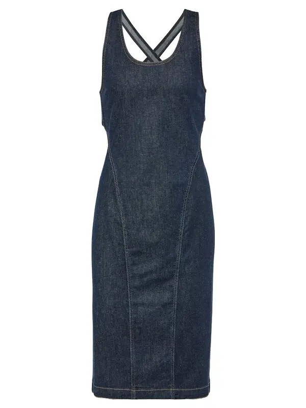 AZZEDINE ALAIA Alaïa Denim Midi Dress - Blue