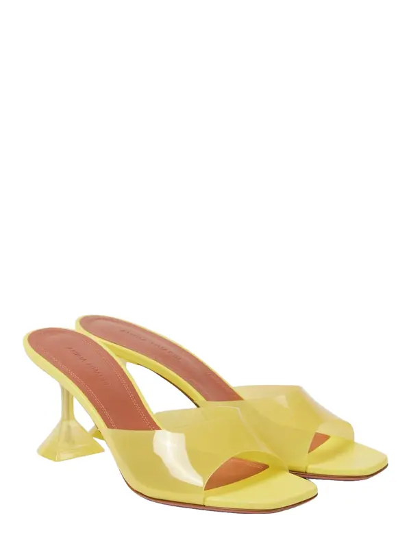 Amina Muaddi Lupita Glass 70 Mules - Yellow