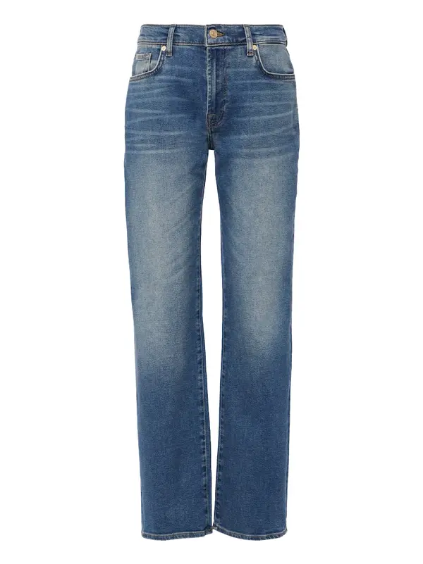7 For All Mankind Ellie High-rise Straight Jeans - Blue