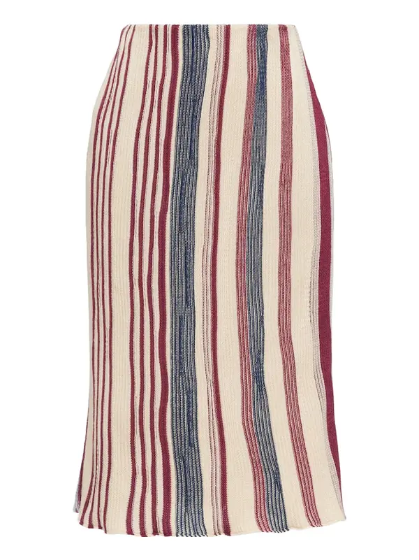 Bottega Veneta Striped Midi Skirt - Multicoloured