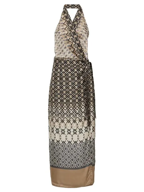 Brunello Cucinelli Printed Silk Maxi Dress - Multicoloured