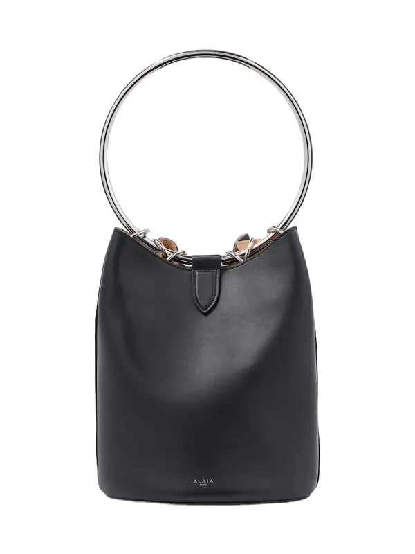 Alaïa Large Ring Leather Bucket Bag - Black