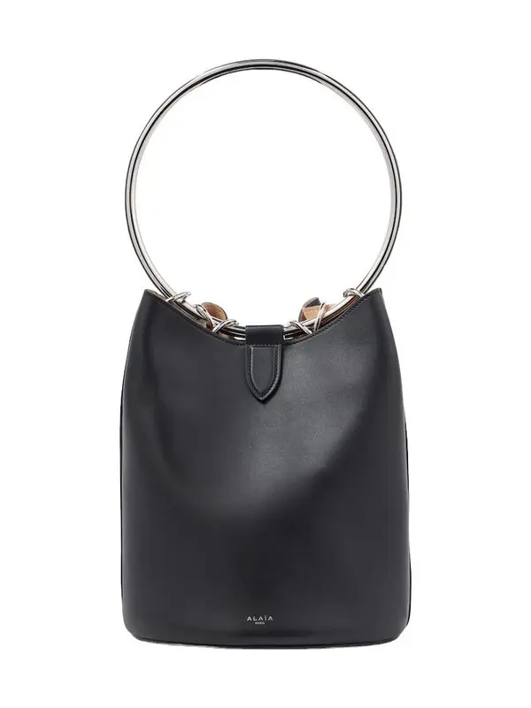 Alaïa Large Leather Bucket Bag With Ring Handle - Black