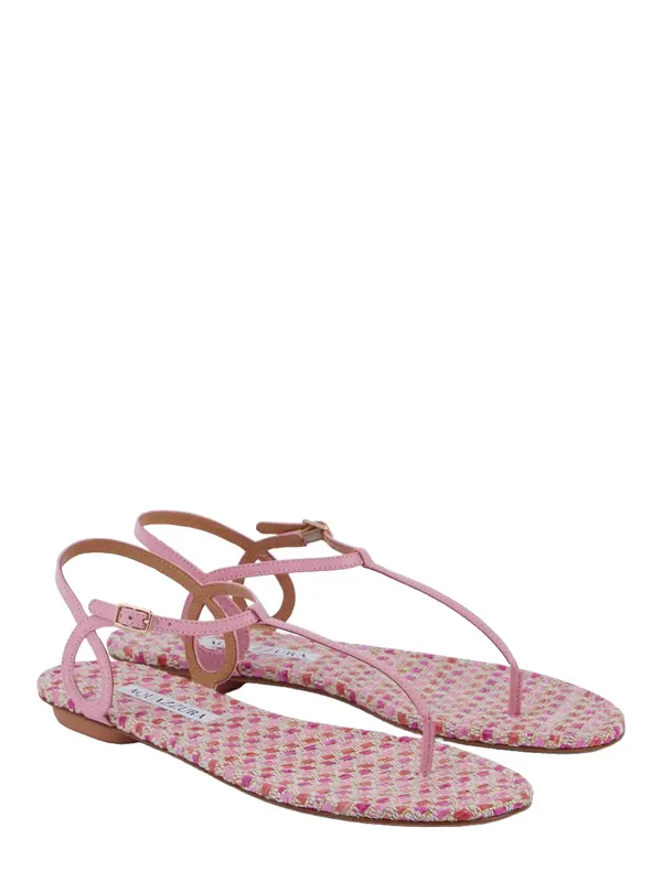 AQUAZZURA Almost Bare Leather Thong Sandals - Pink