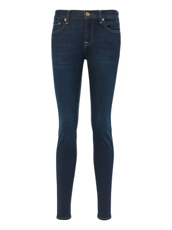 7 For All Mankind The Skinny Mid-rise Jeans - Blue
