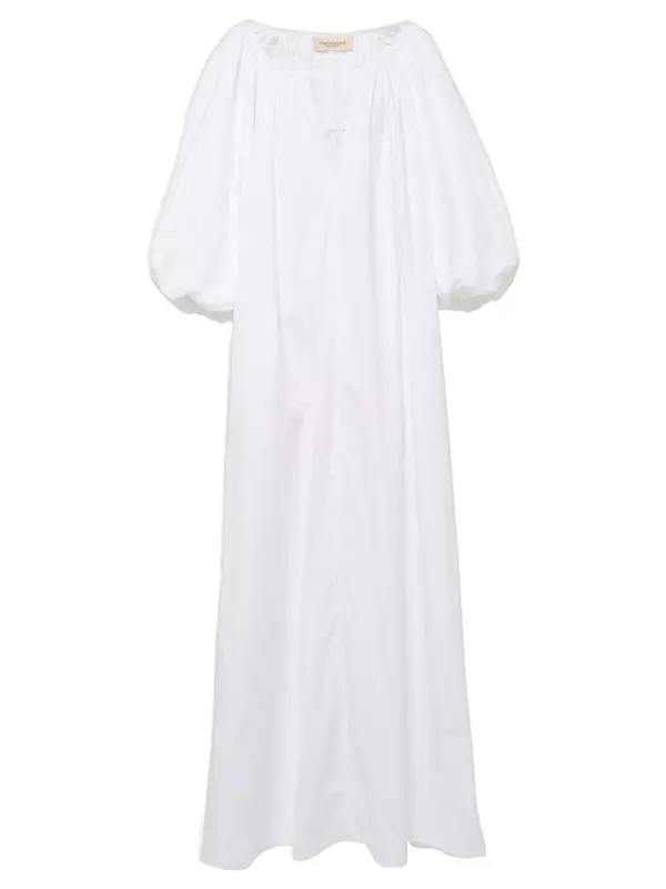 ADRIANA DEGREAS Puff-sleeve Maxi Dress - White