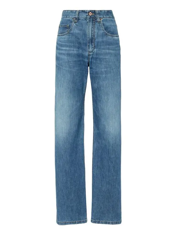 Brunello Cucinelli High-rise Straight Jeans - Blue