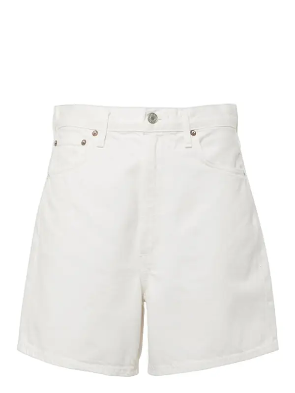 AGOLDE Stella High-rise Denim Shorts - White