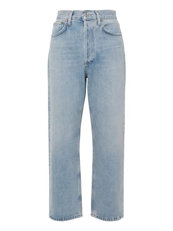 AGOLDE 90's Crop Mid-rise Straight Jeans - Blue