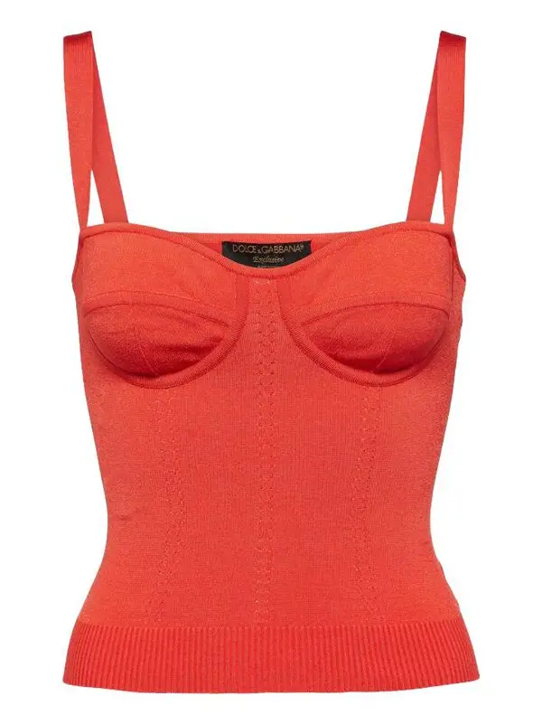 Dolce & Gabbana Knitted Bustier - Red