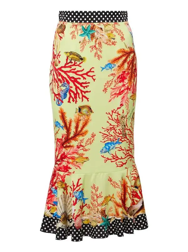 Dolce & Gabbana Capri Printed Silk-blend Midi Skirt - Multicoloured