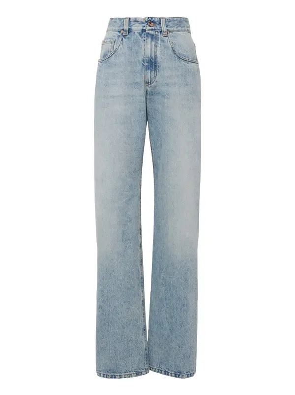 Brunello Cucinelli High-rise Straight Jeans - Blue