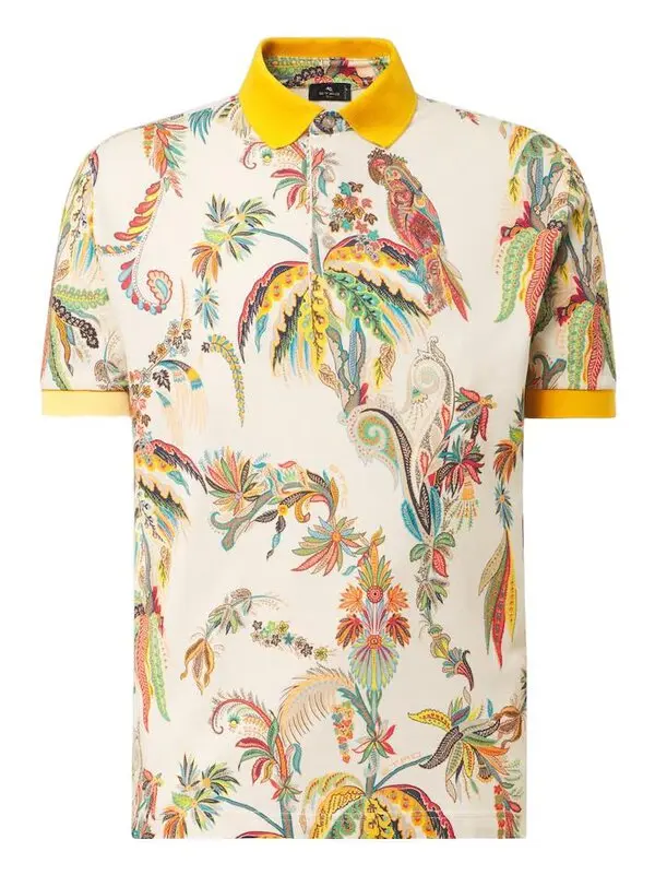 Etro Printed Cotton Piqué Polo Shirt - Multicoloured