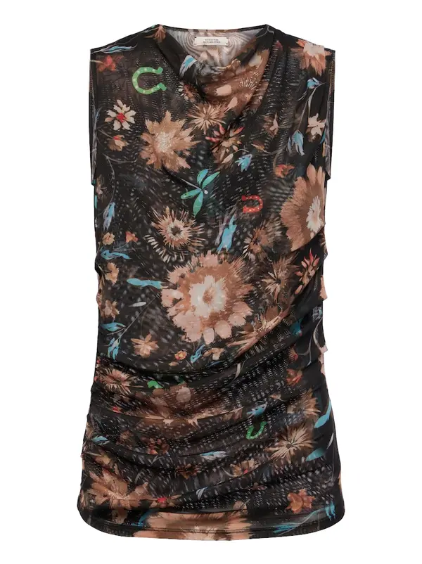 Dorothee Schumacher Sheer Flowers Draped Top - Multicoloured