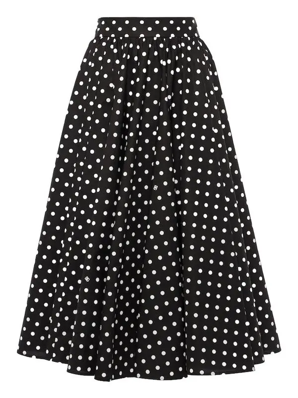 Dolce & Gabbana Polka-dot High-rise Midi Skirt - Black