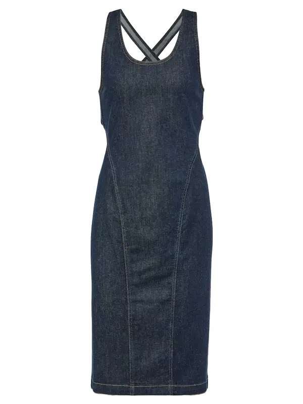 Alaïa Denim Midi Dress - Blue