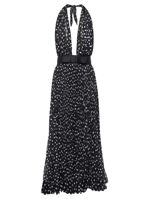 Dolce & Gabbana Polka-dot Chiffon Midi Dress - Black