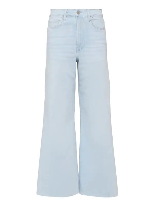 FRAME Le Palazzo Cropped Wide-leg Jeans - Blue