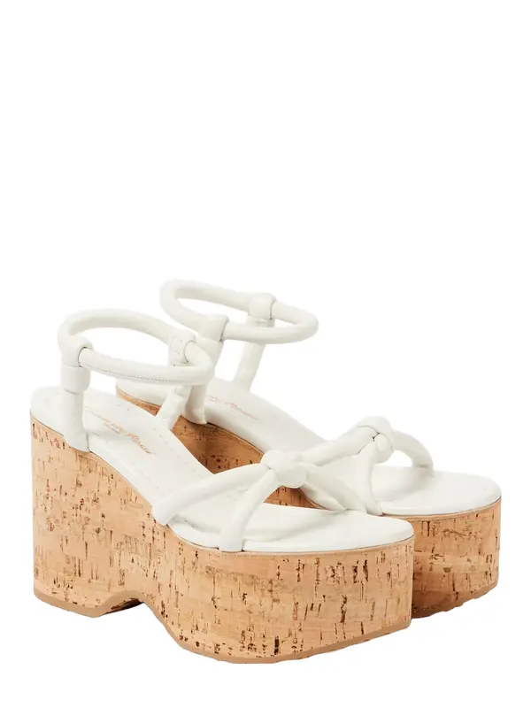 GIANVITO ROSSI Alma Leather Sandals - White