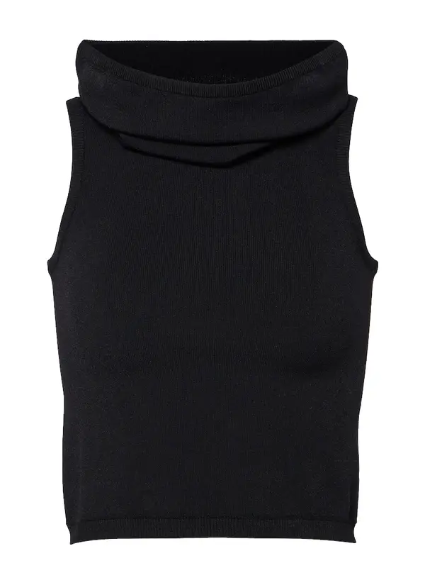 Alaïa Hooded Crop Top - Black