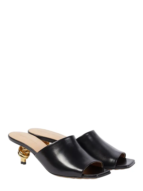 Bottega Veneta Knot 45 Leather Mules - Black