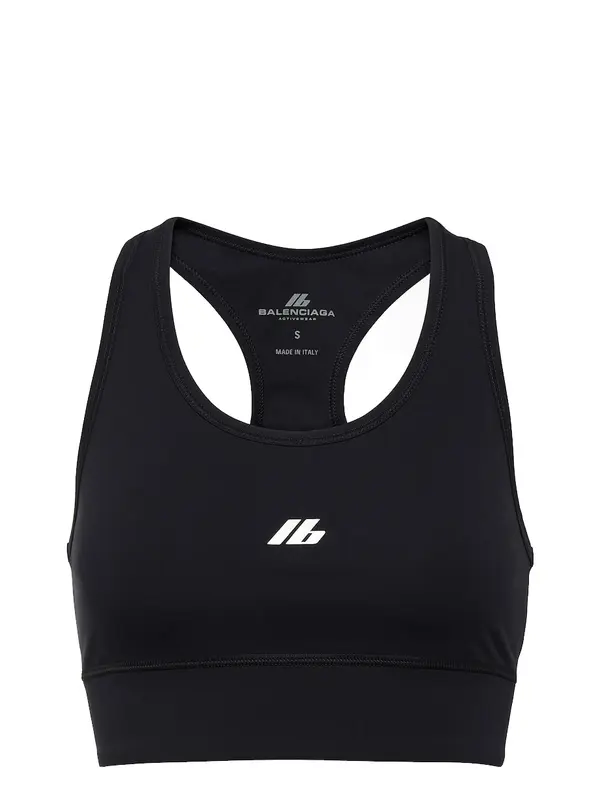 Balenciaga Logo Sports Bra - Black
