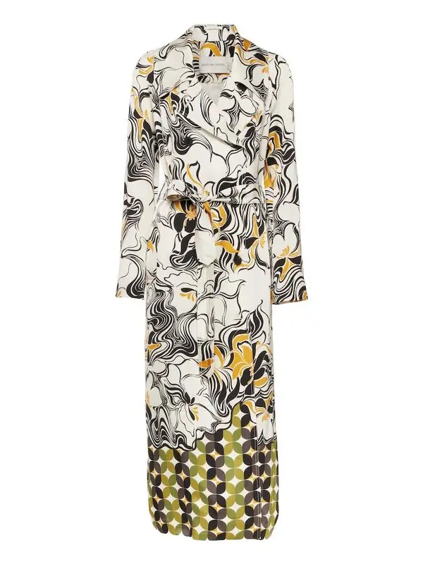 Dries Van Noten Printed Double-breasted Coat - Multicoloured