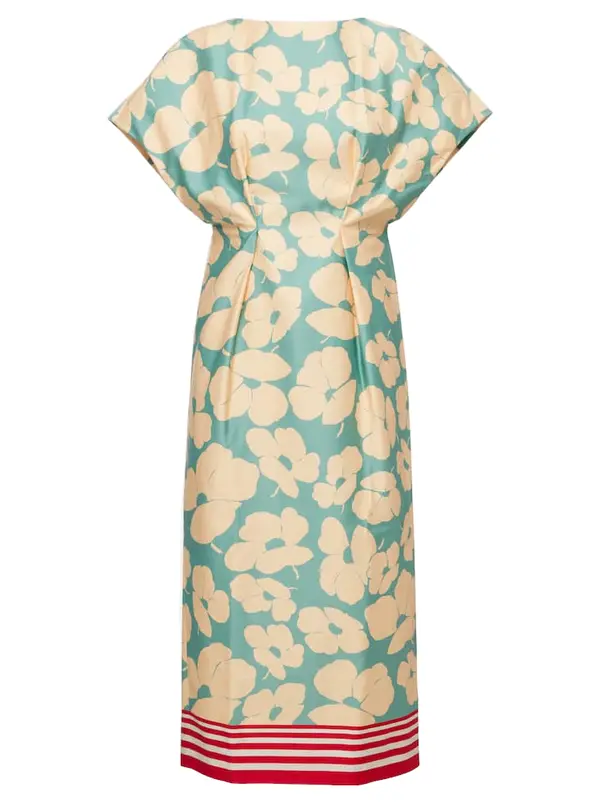 Dries Van Noten Floral Satin Midi Dress - Multicoloured