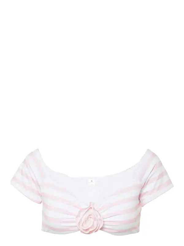 BANANHOT Stefani Striped Crop Top - Pink