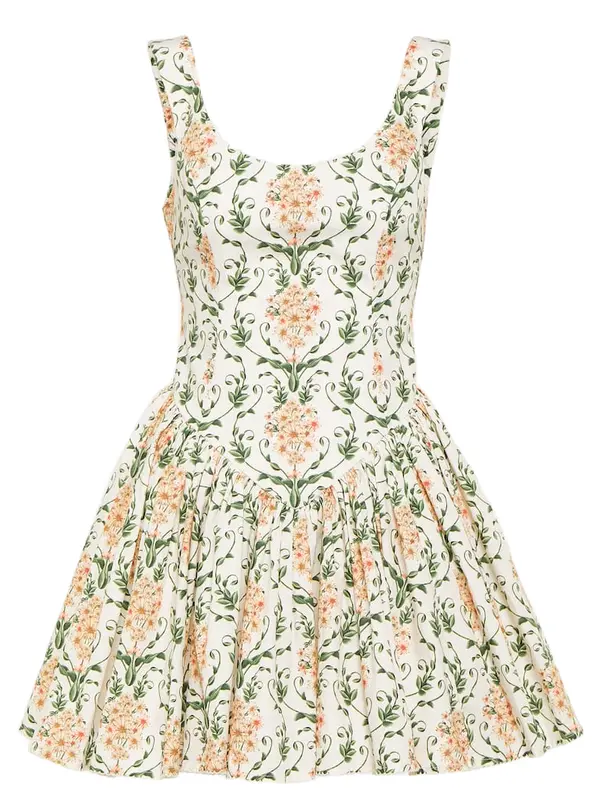 Agua Bendita Pluma Floral Corset Dress - White