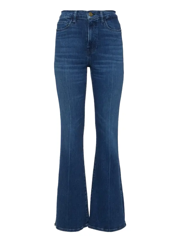 FRAME Le Easy Flare High-rise Jeans - Blue