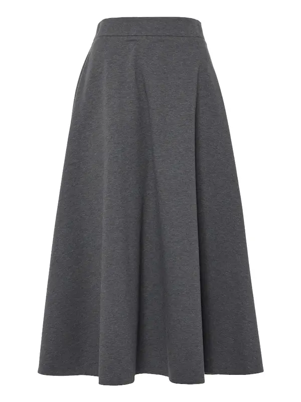 Brunello Cucinelli Cotton-blend Midi Skirt - Grey