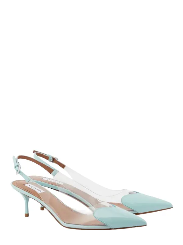 Alaïa Le Cœur Patent Leather And Pu Slingback Pumps - Blue