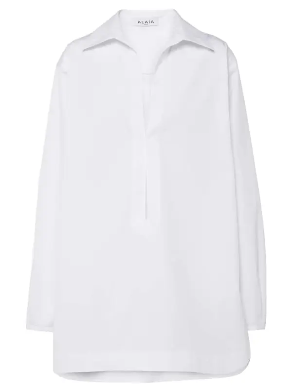 Alaïa Cotton Poplin Mini Dress - White