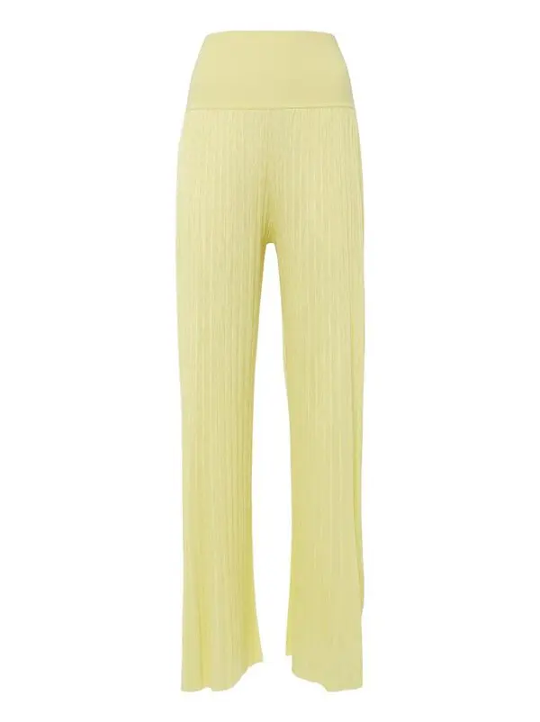 Alaïa Pleated High-rise Straight Pants - Yellow