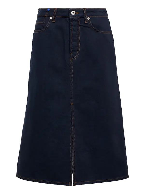 Burberry High-rise Denim Midi Skirt - Blue