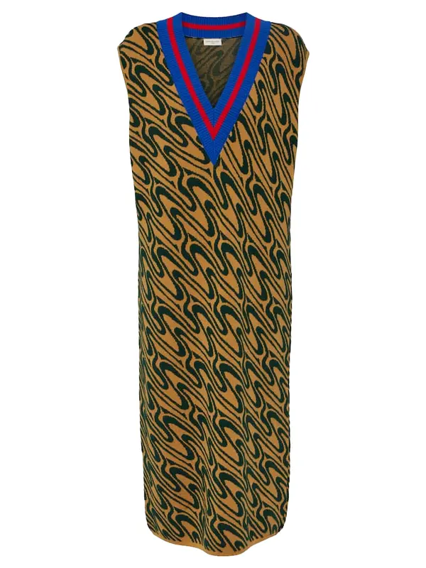 Dries Van Noten Intarsia Midi Dress - Multicoloured