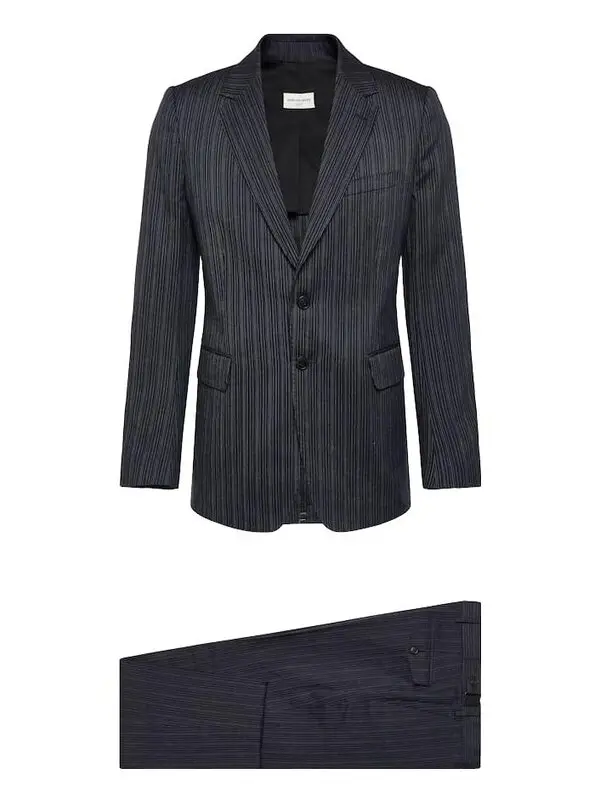 Dries Van Noten Pinstripe Cotton-blend Suit - Black