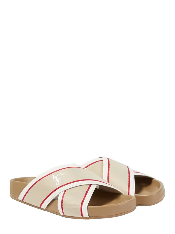 CHRISTIAN LOUBOUTIN Hot Cross Bizz Ribbon Sandals - Beige